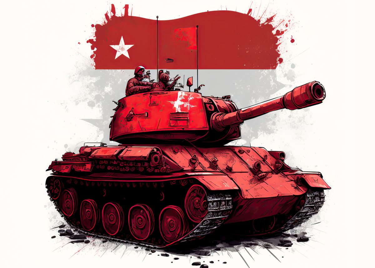 'Tanks' Poster, picture, metal print, paint by Ana Calvert | Displate