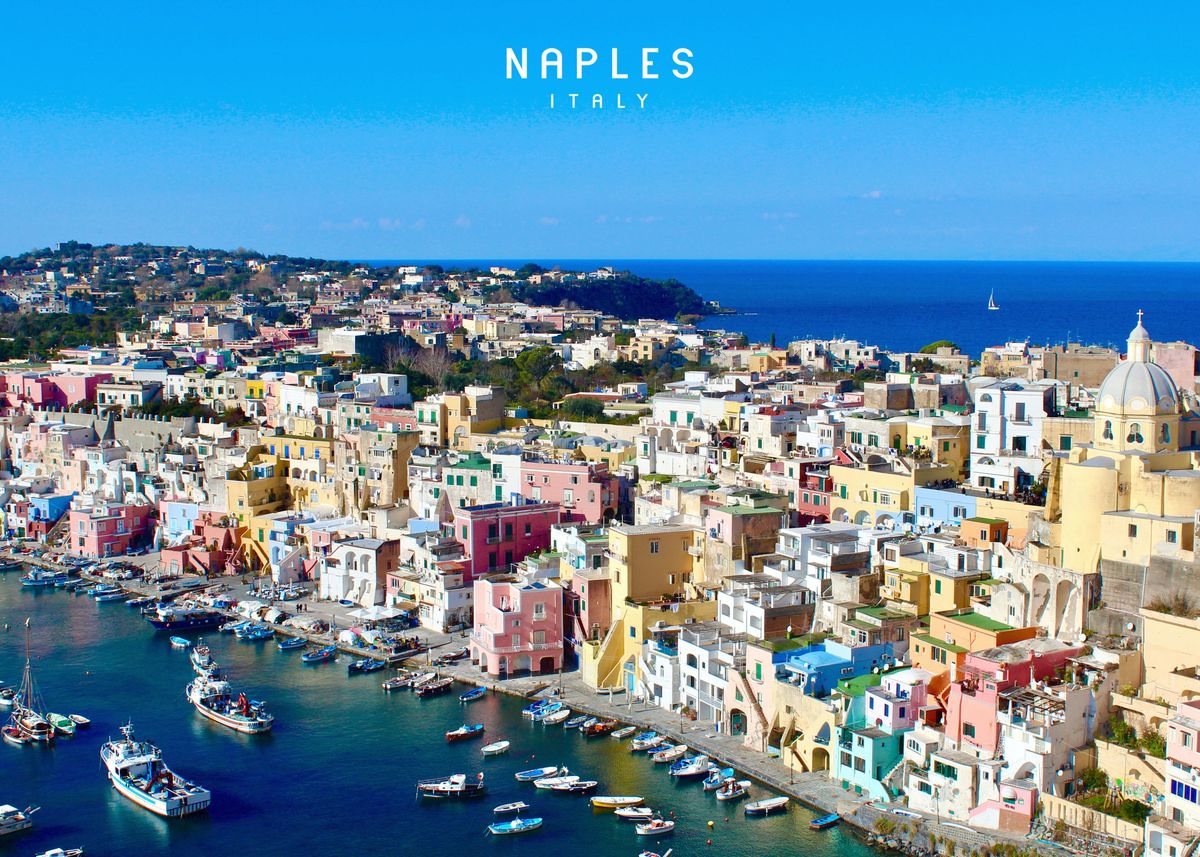 'Naples ' Poster, picture, metal print, paint by Famous City | Displate