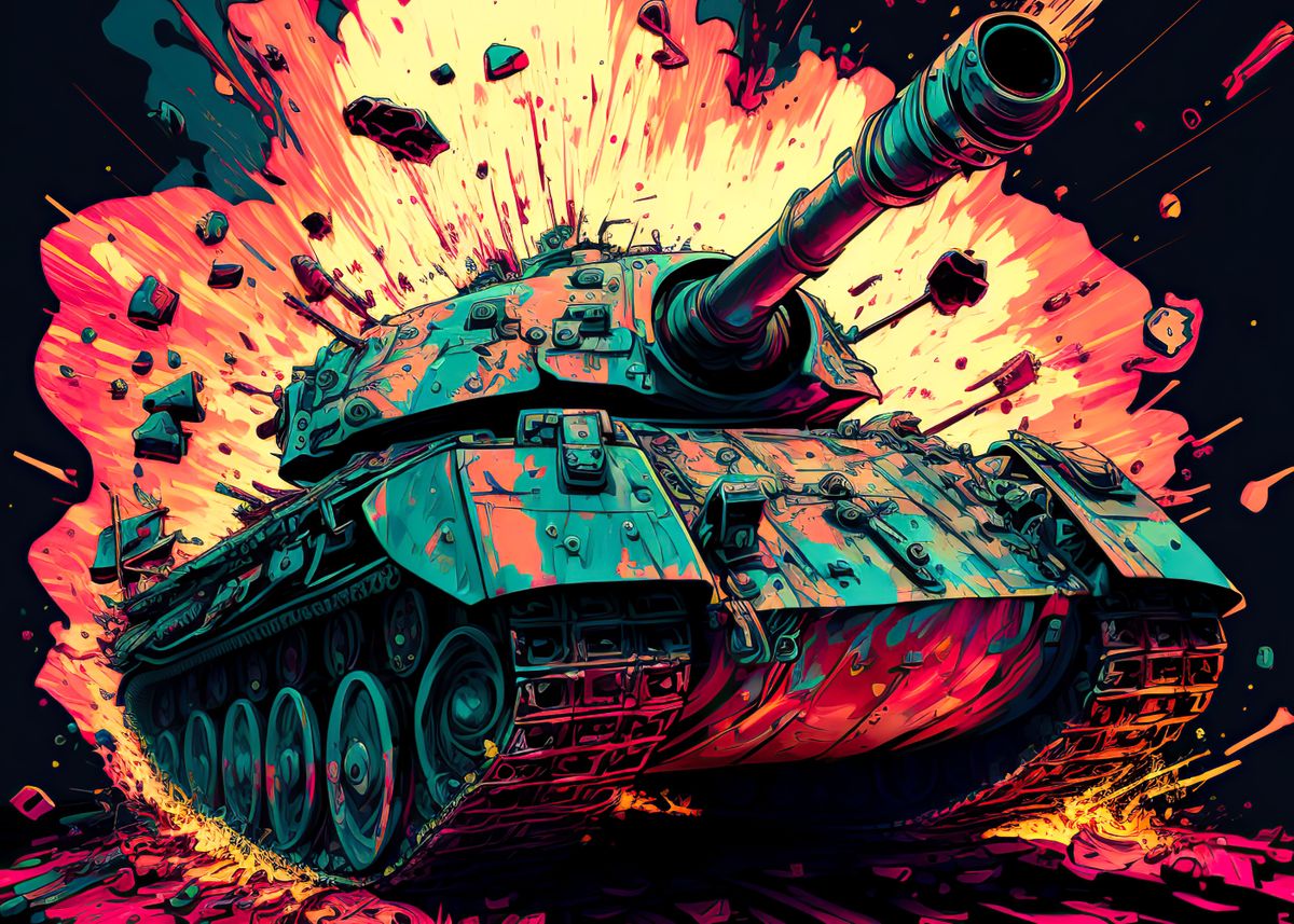 'Tanks' Poster, picture, metal print, paint by Ana Calvert | Displate