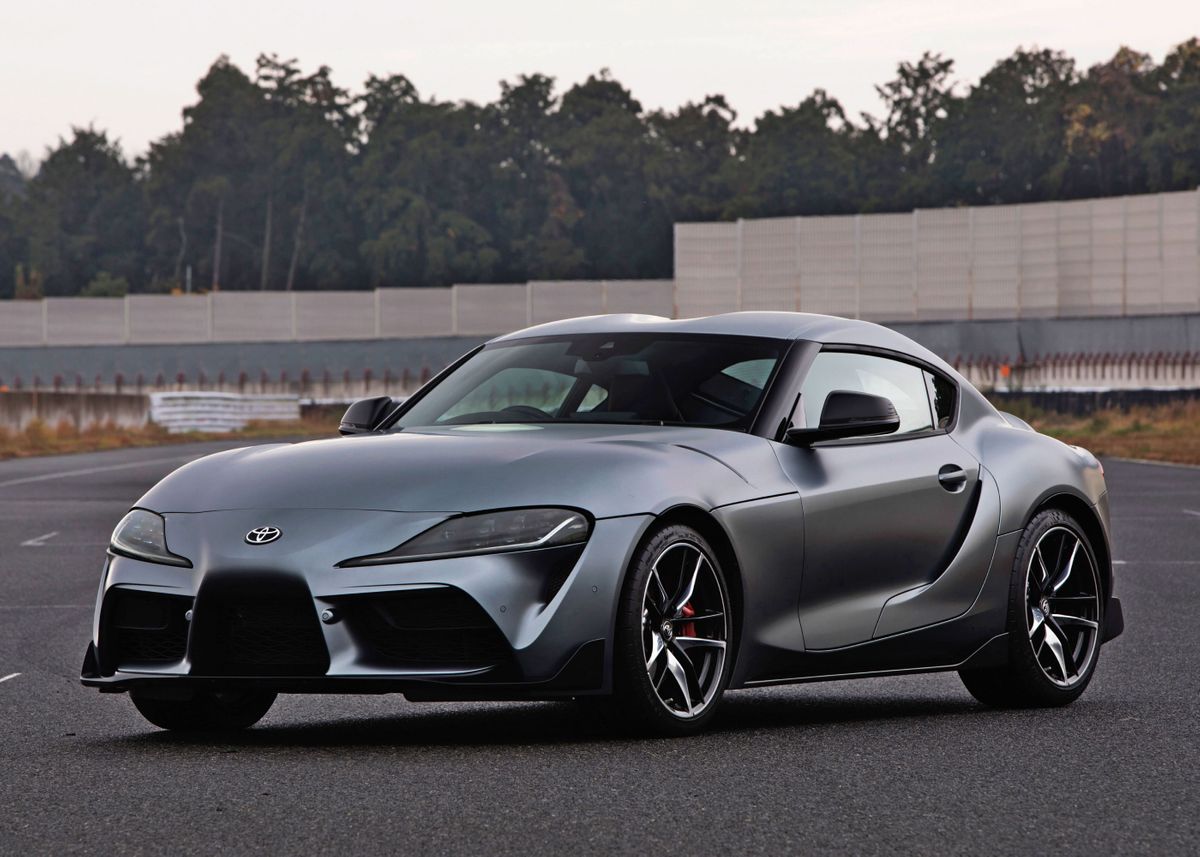 'Toyota Supra Grey SportCar' Poster, picture, metal print, paint by ...