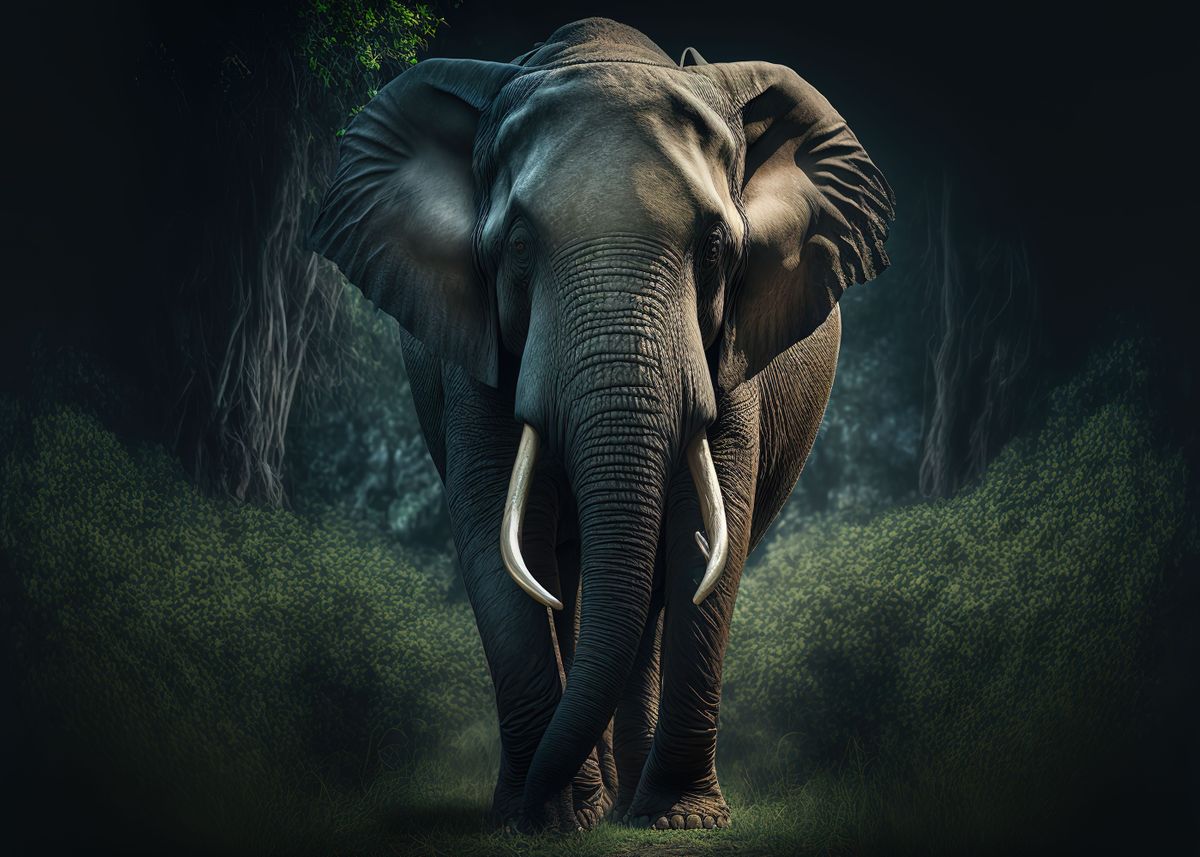 'elephants animal ' Poster, picture, metal print, paint by DEMON SPACE ...