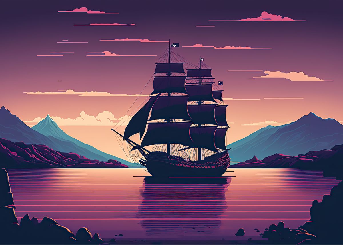 'beautiful sailing ship' Poster by Atlas Mcguire | Displate
