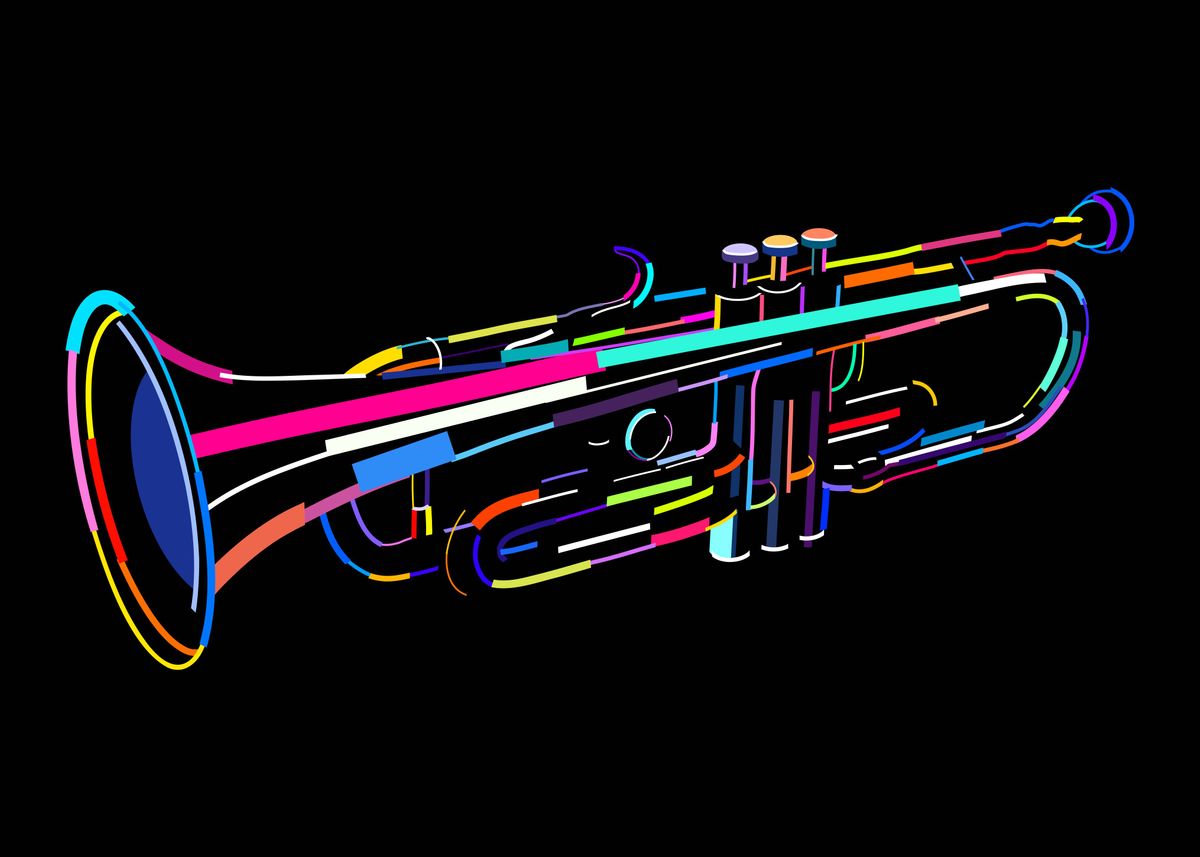 'Abstract trumpet wind' Poster, picture, metal print, paint by Le Duc ...