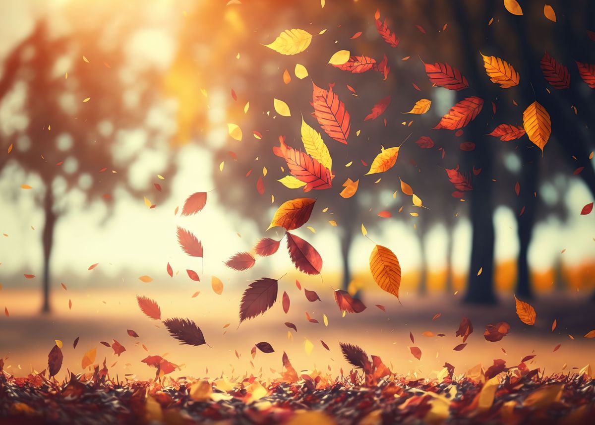 'autumn leaves ' Poster, picture, metal print, paint by Silhouette ...