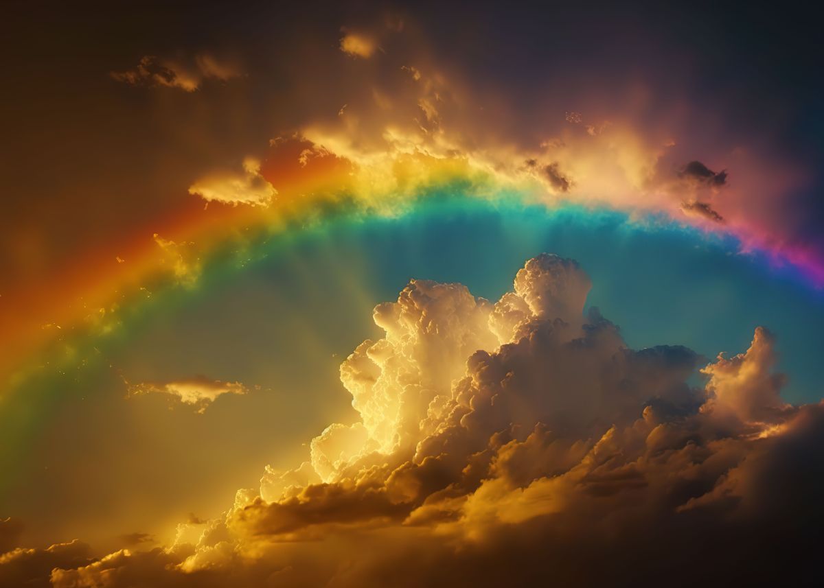 'Clouds and rainbows' Poster, picture, metal print, paint by ...