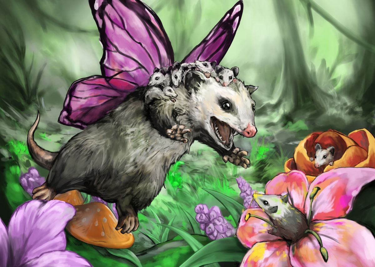 'Opossum Fairy' Poster, picture, metal print, paint by SantiofallTrades ...