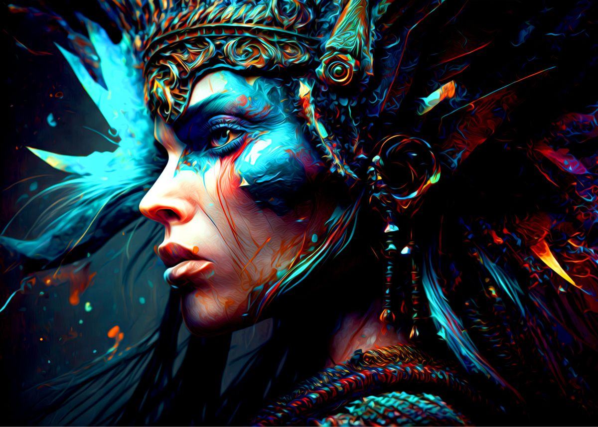 'Fantasy Girl Face' Poster, picture, metal print, paint by Uranus ...