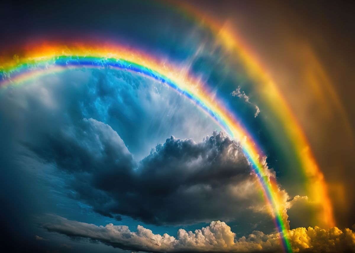 'Clouds and rainbows' Poster, picture, metal print, paint by ...