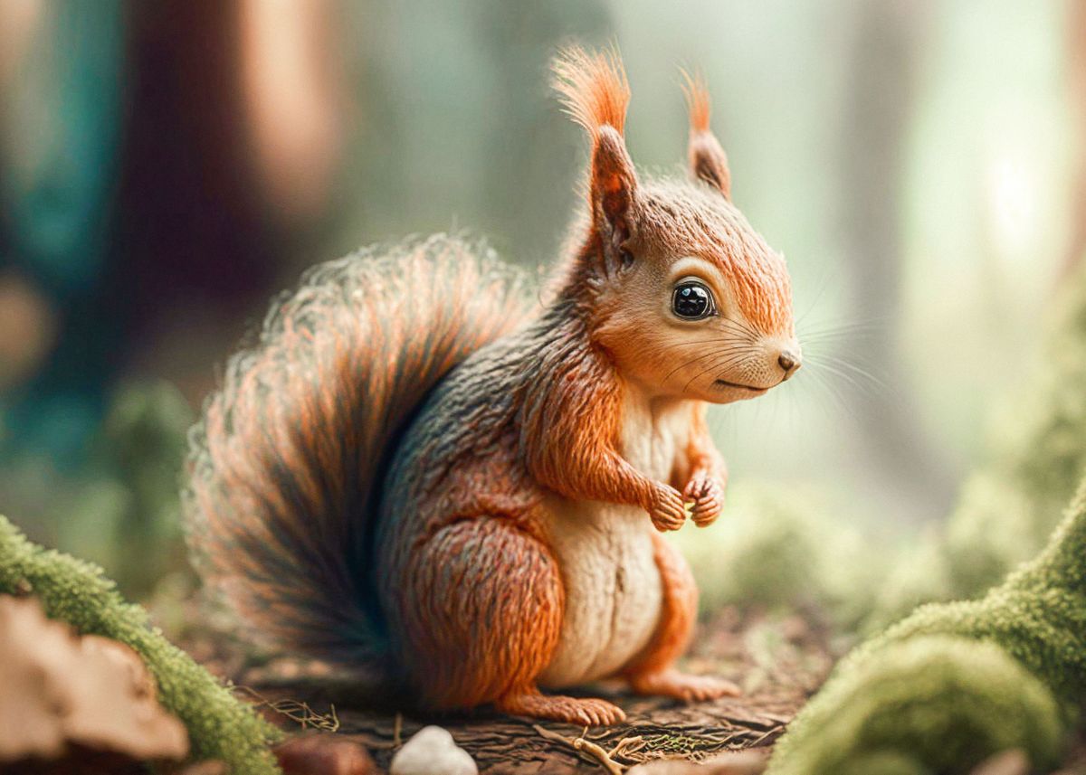 'Forest squirrel Ben' Poster, picture, metal print, paint by Alan ...