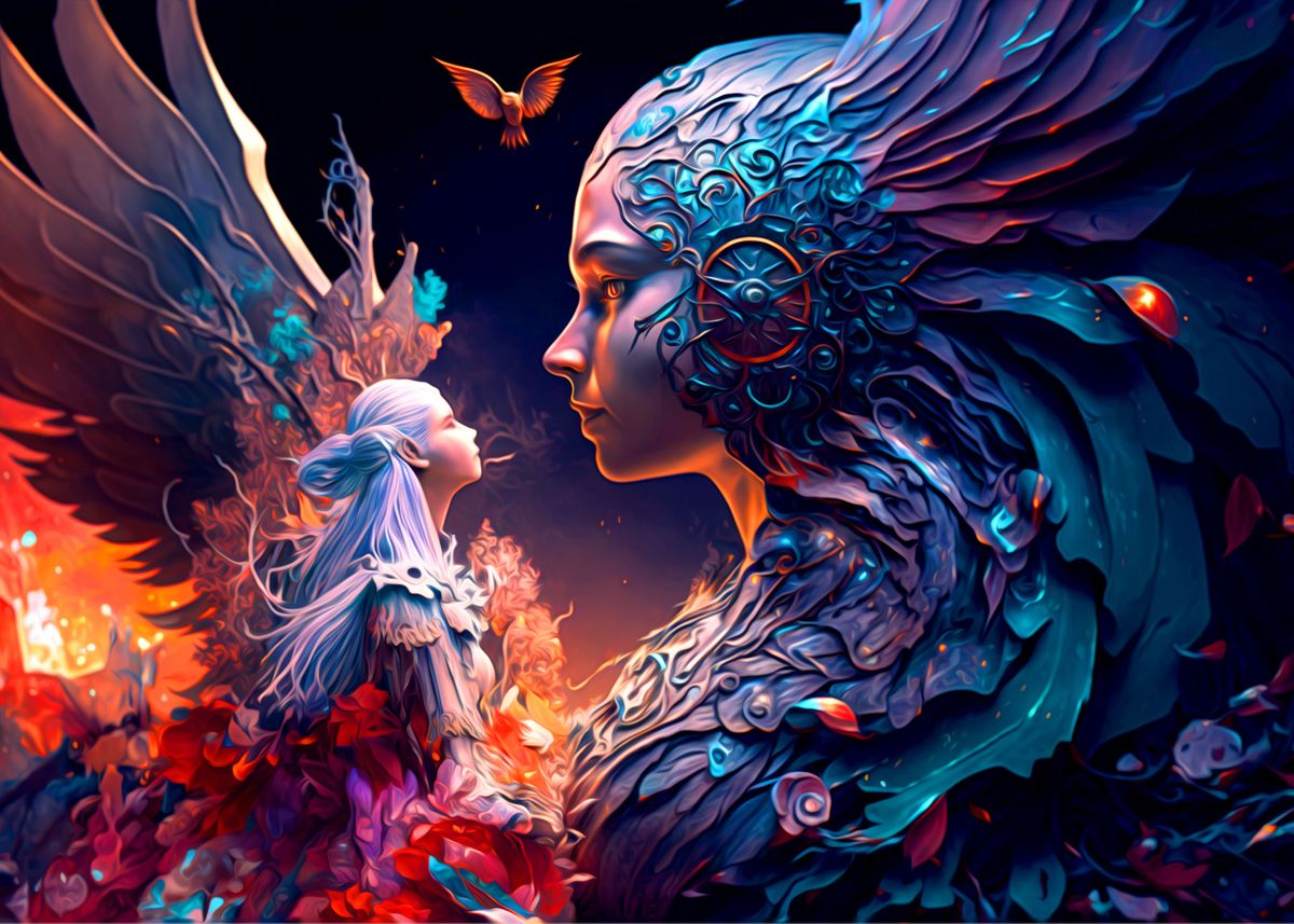 'Fantasy Girl Face' Poster, picture, metal print, paint by Uranus ...