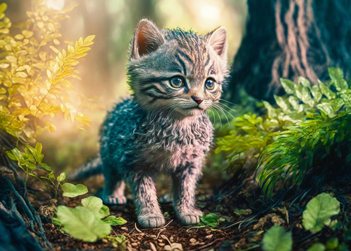 'Fluffy kitten Ralph' Poster, picture, metal print, paint by Alan ...