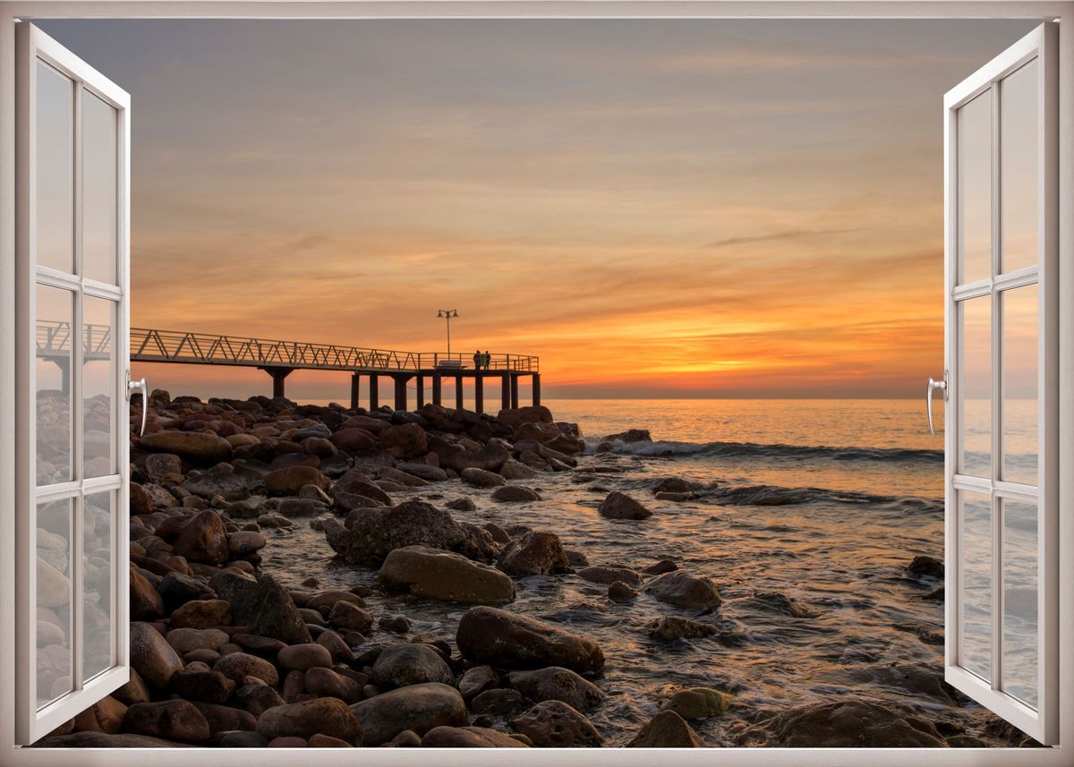 'Window view sea landscape' Poster, picture, metal print, paint by ...