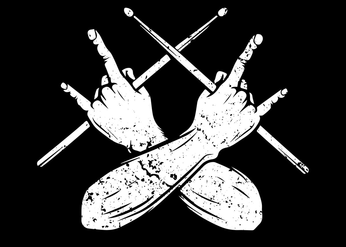 'Rock n Roll Drummer' Poster, picture, metal print, paint by Chris Feil ...