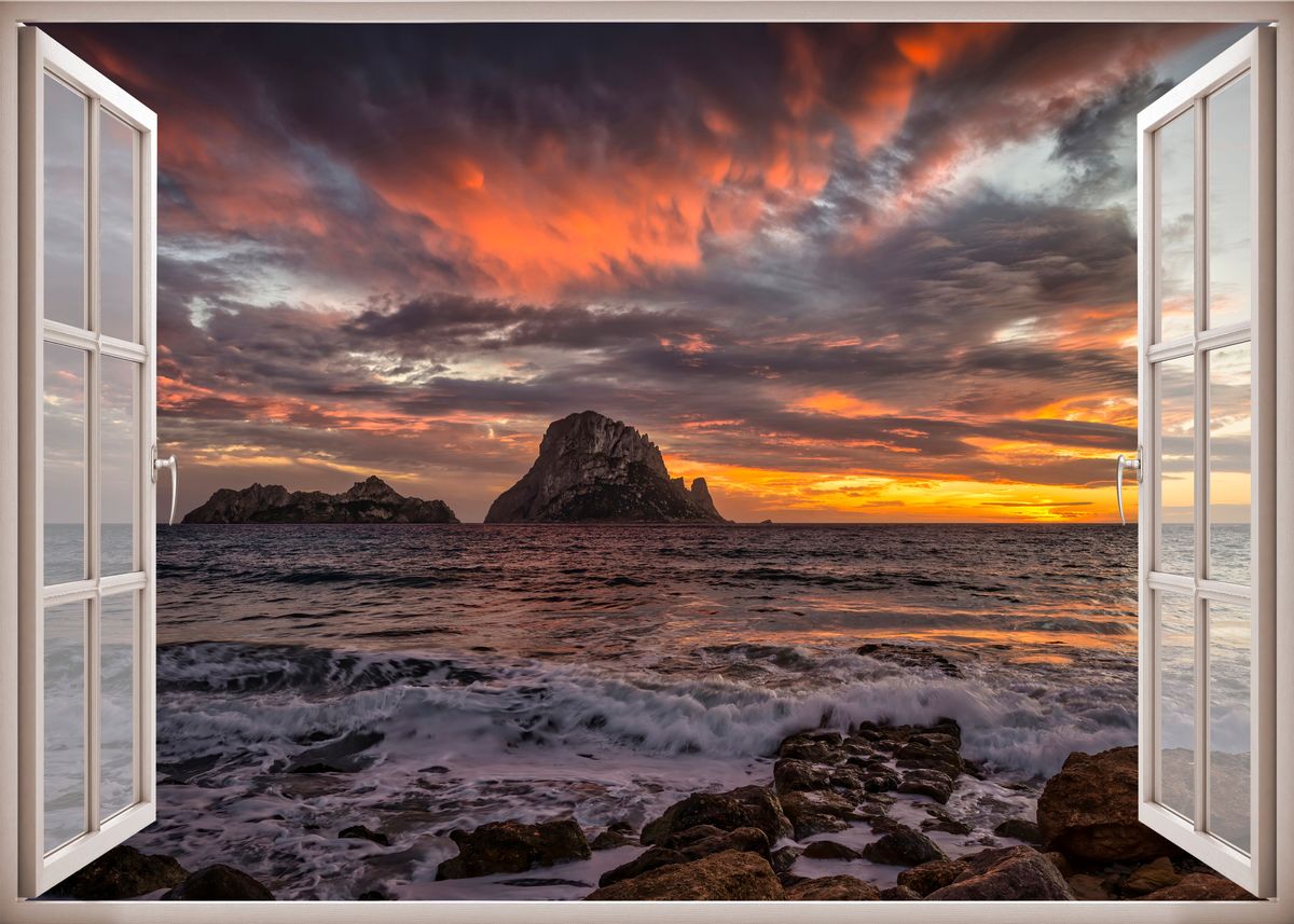 'Window view sea landscape' Poster, picture, metal print, paint by ...