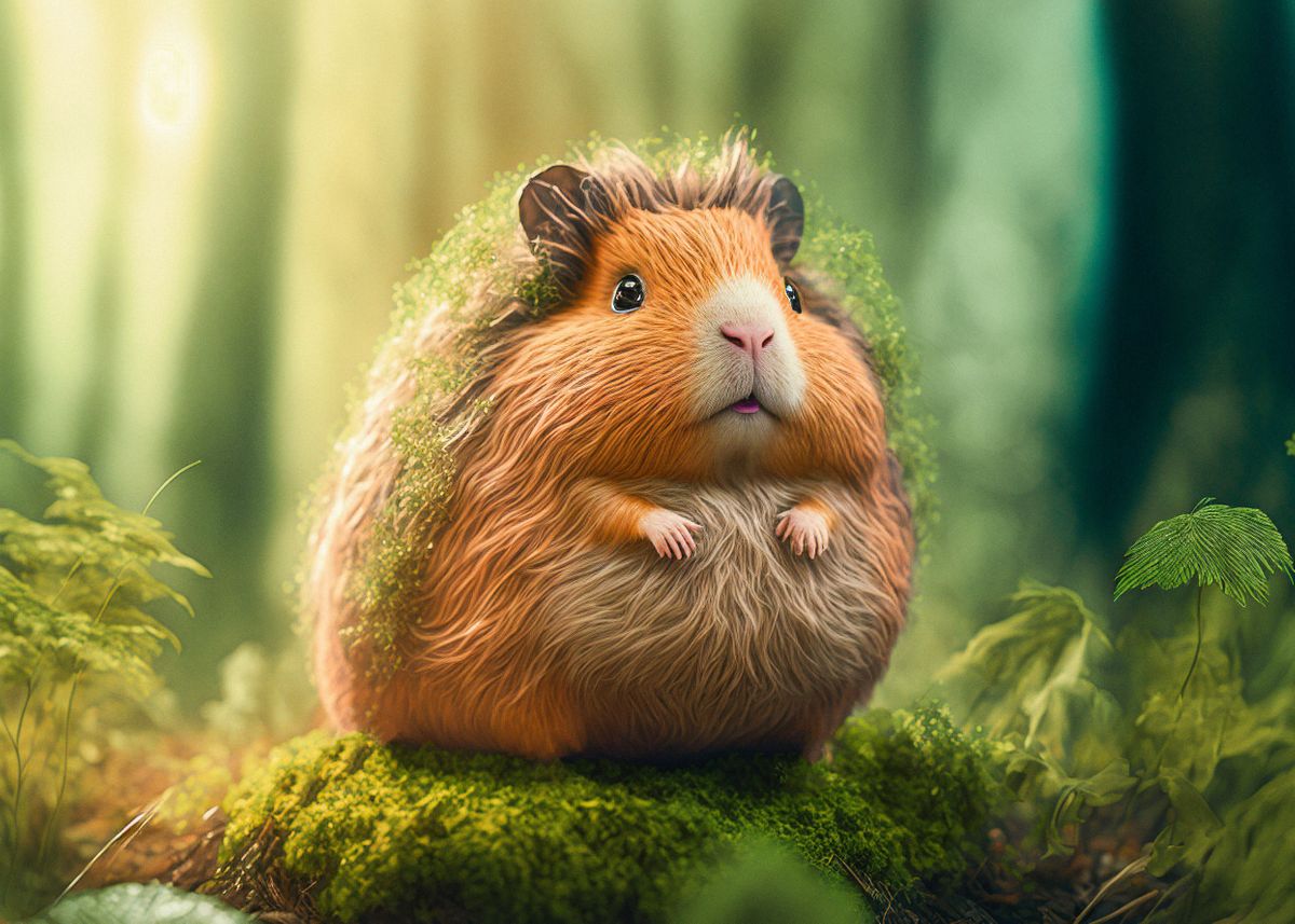 'Guinea Pig Amber' Poster, picture, metal print, paint by Alan Frijns ...