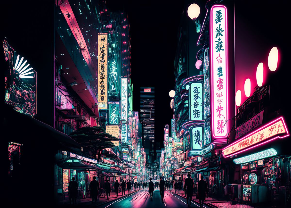 'Tokyo japan neon' Poster by Anime Poster | Displate