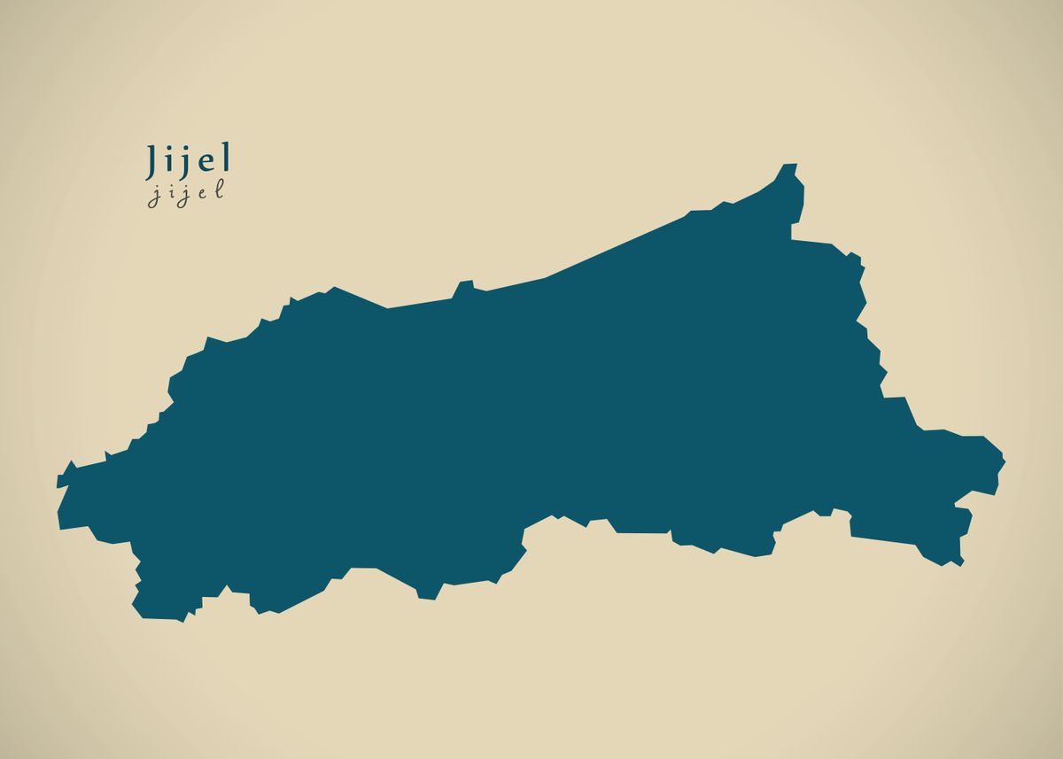 'Jijel province map' Poster by Ingo Menhard | Displate