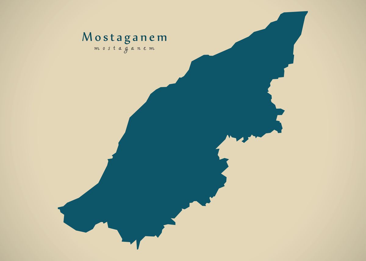 'Mostaganem province map' Poster, picture, metal print, paint by Ingo ...