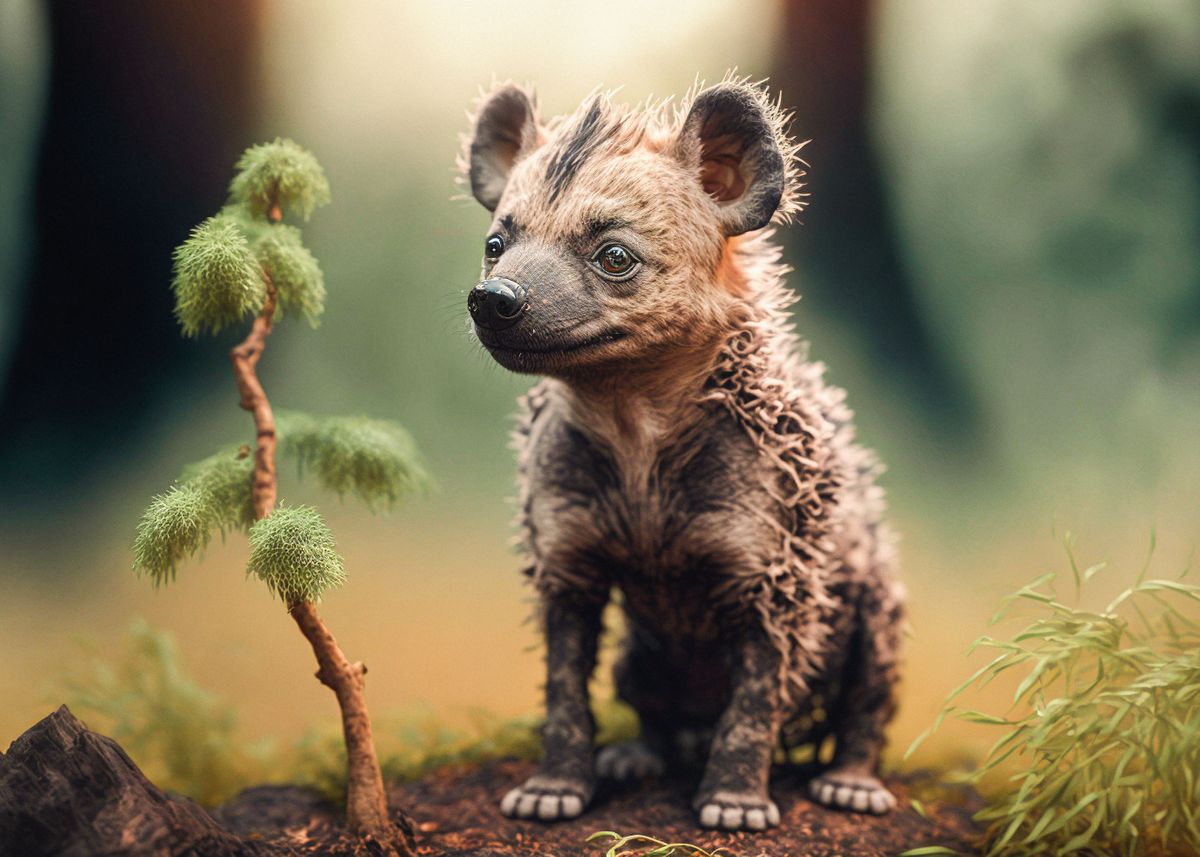 'Hyena Tyler sitting' Poster, picture, metal print, paint by Alan ...