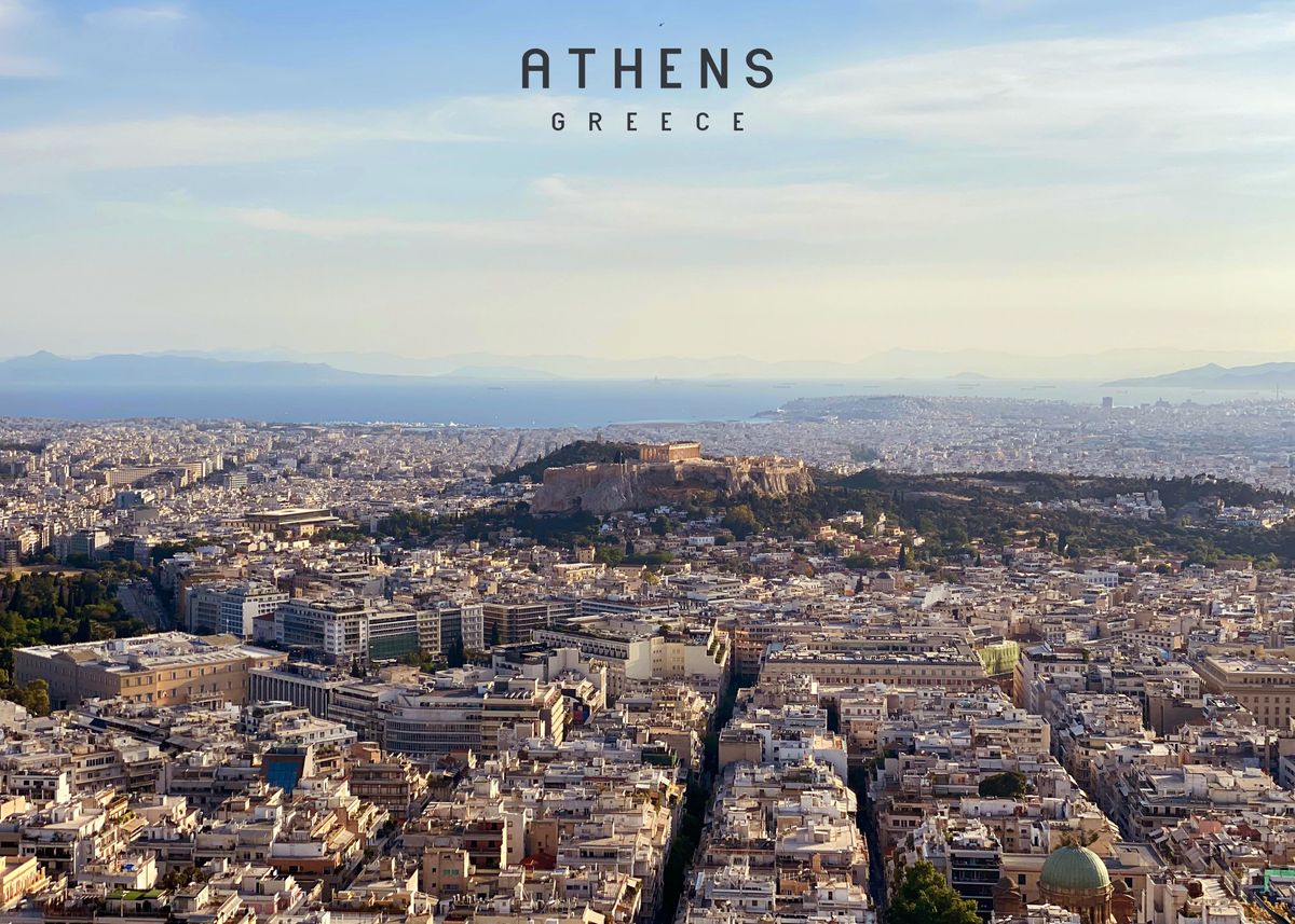 'Athens ' Poster, picture, metal print, paint by Famous City | Displate