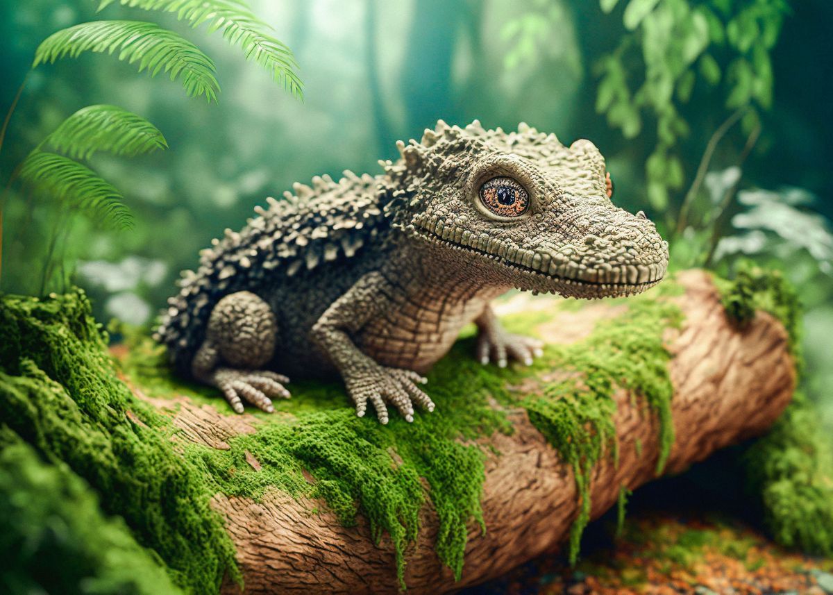 'Cocodile in the forest' Poster by Alan Frijns | Displate