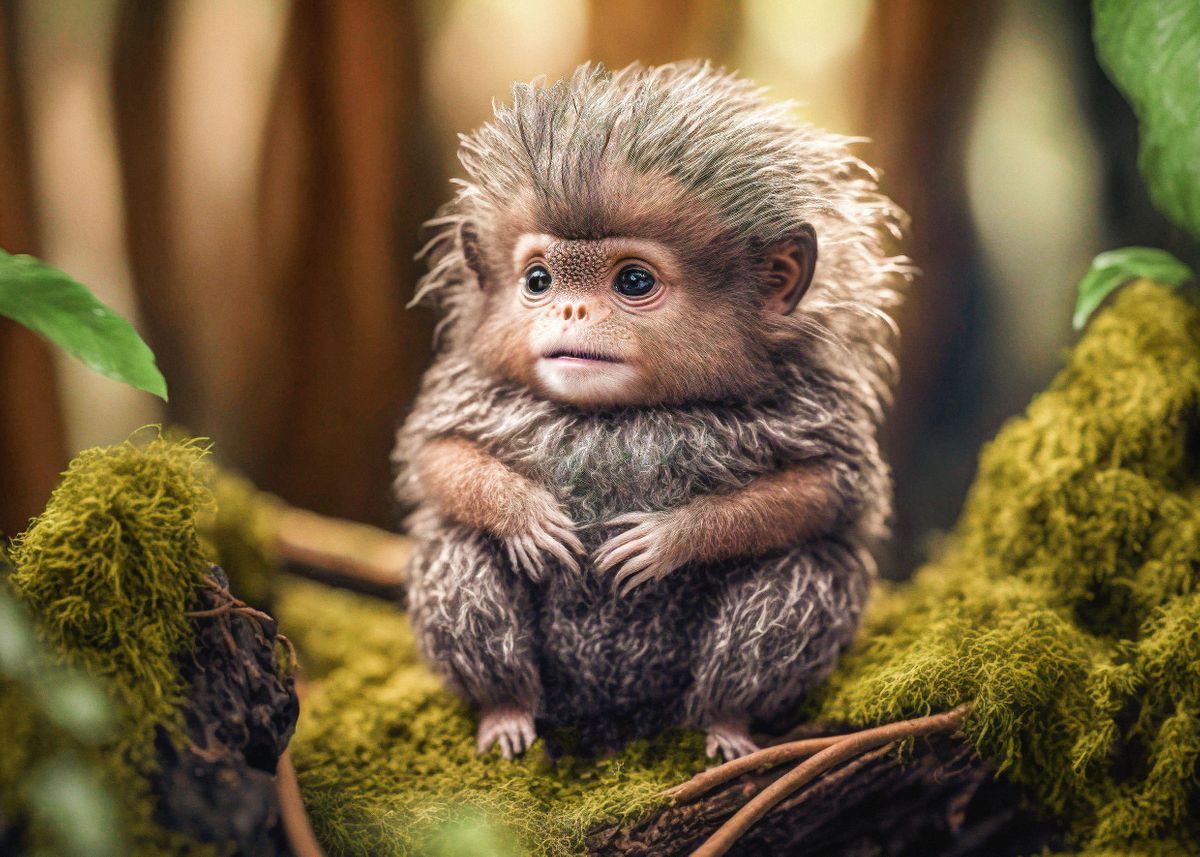 'Tiny monkey Mika' Poster, picture, metal print, paint by Alan Frijns ...