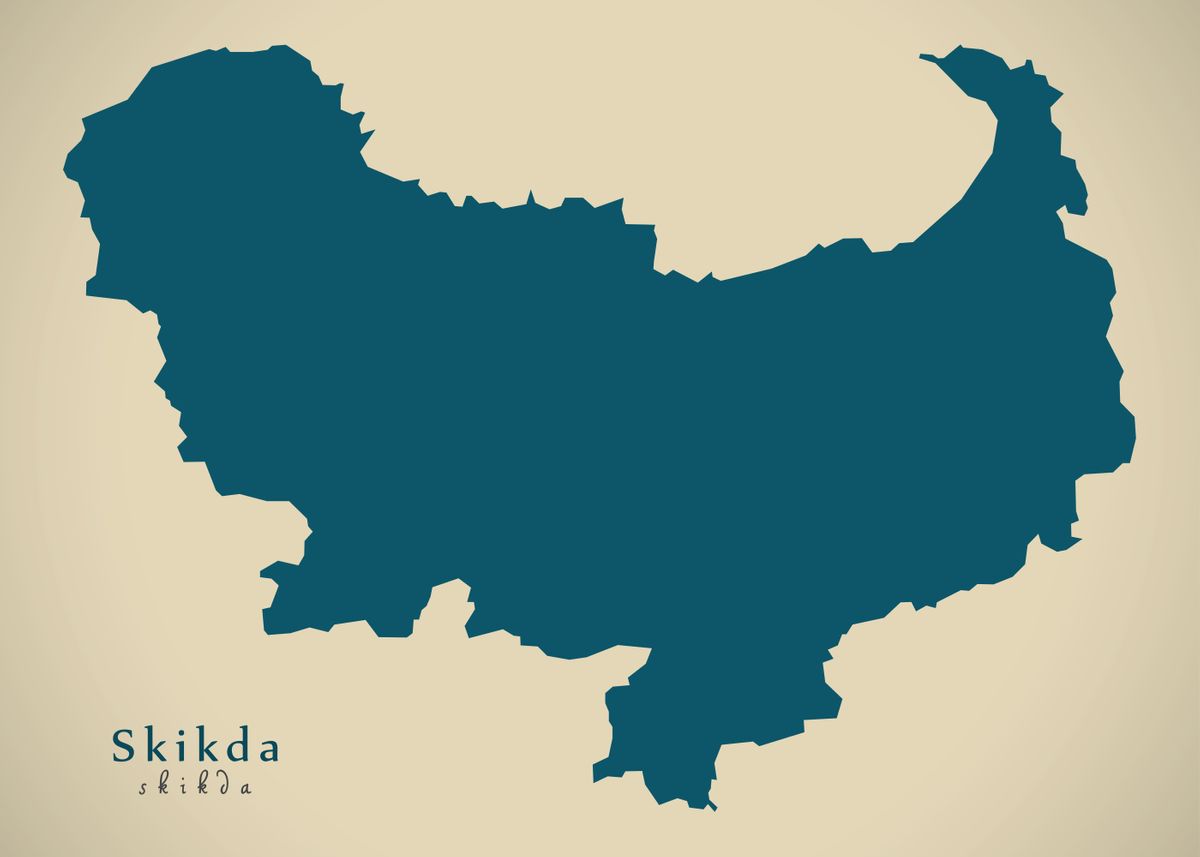 'Skikda province map' Poster, picture, metal print, paint by Ingo ...