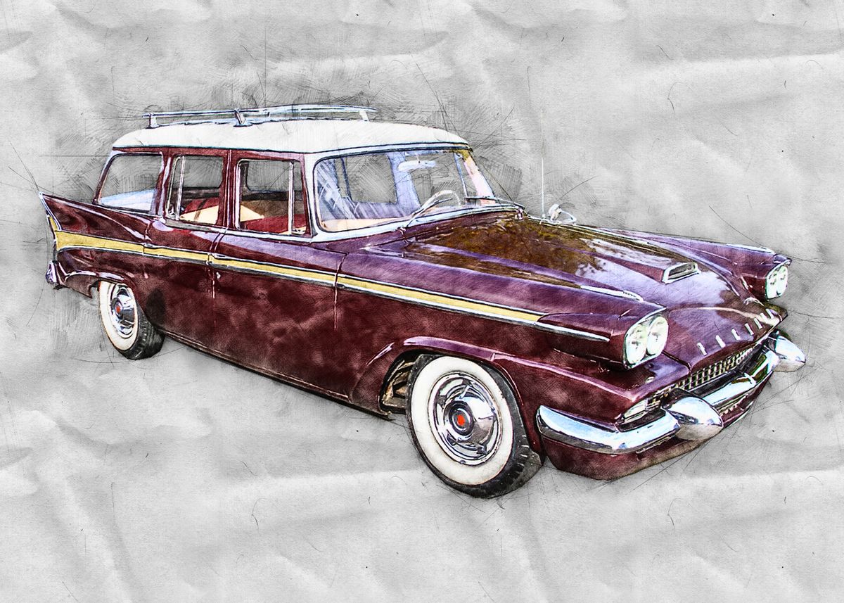 '1958 Packard Station Wagon' Poster, picture, metal print, paint by ...