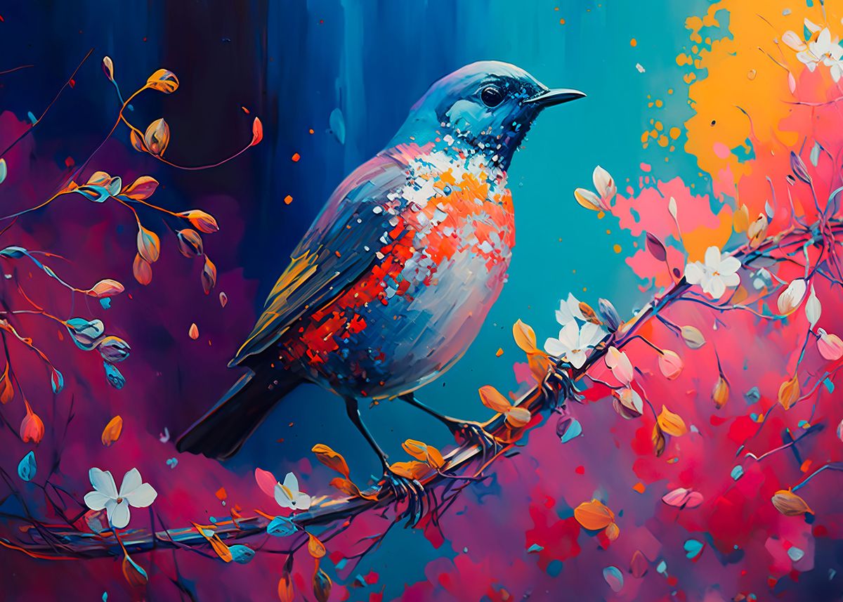 'Abstract bird' Poster by HildaWarren Studio | Displate