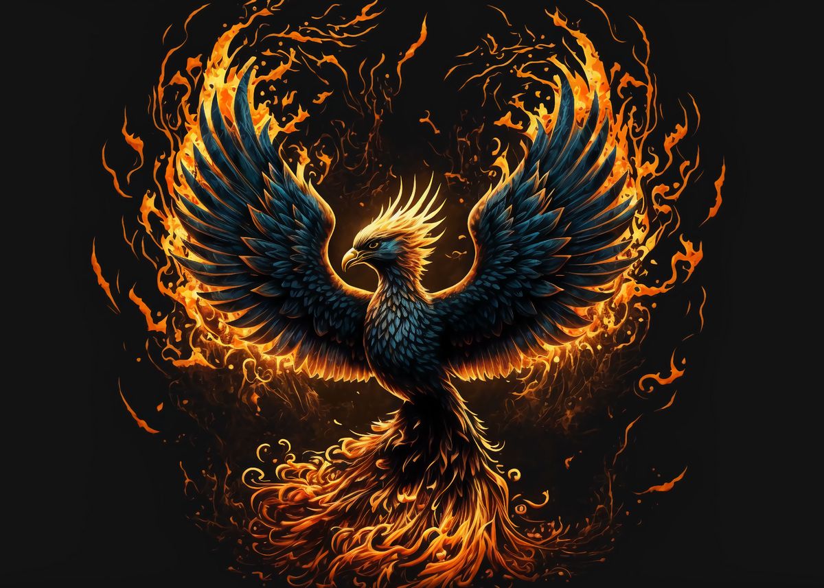 'phoenix bird' Poster, picture, metal print, paint by Freddie | Displate