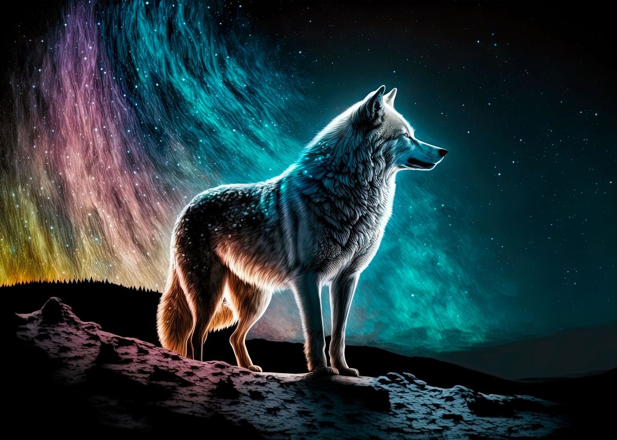'lone wolf' Poster by HildaWarren Studio | Displate
