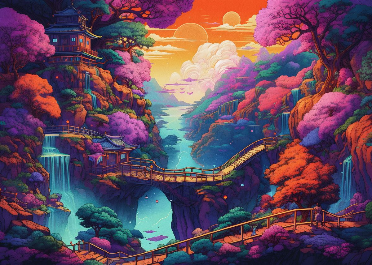 'Fantasy colorful landscape' Poster by Muhammad Irsan | Displate