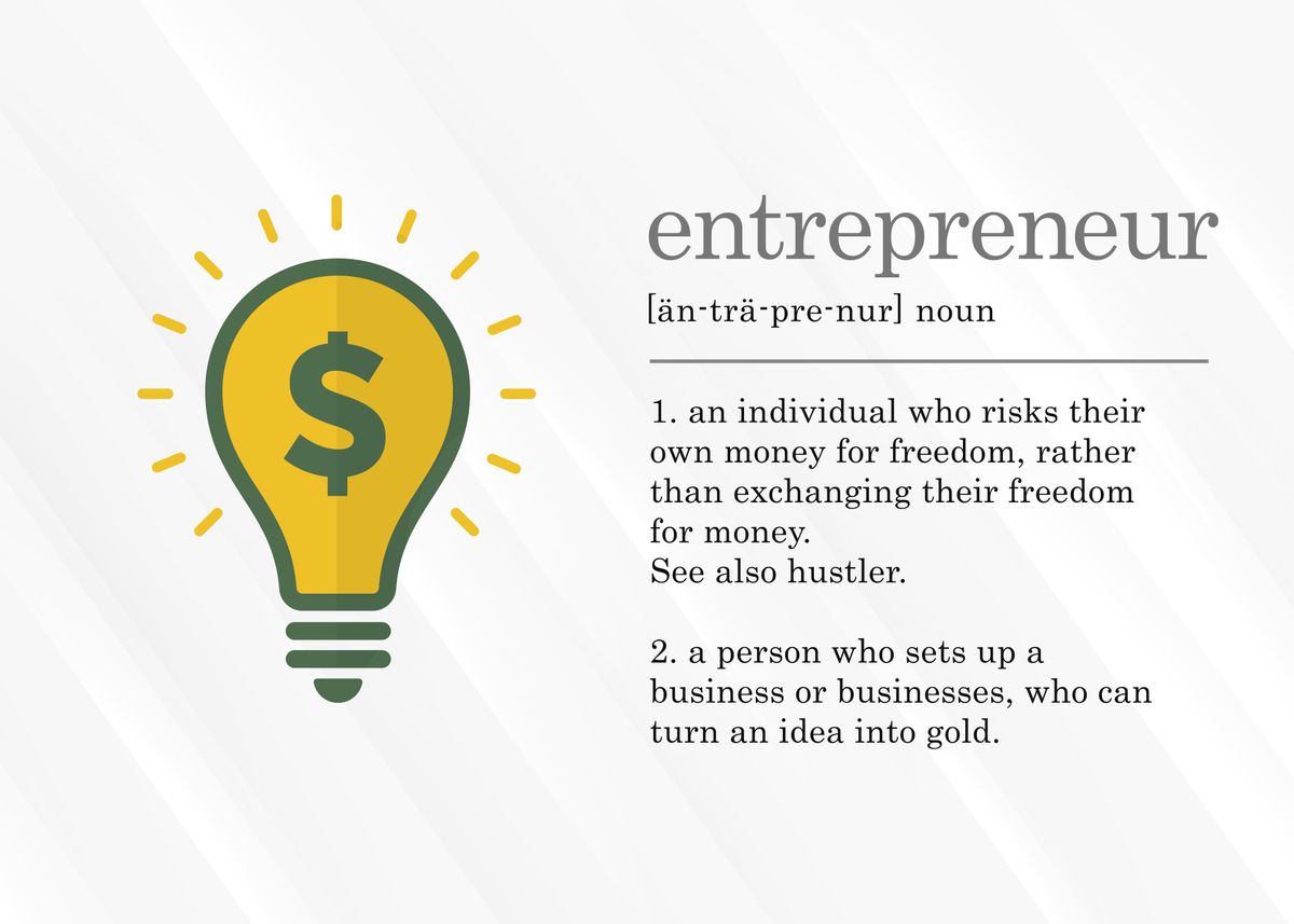 'Entrepreneur Definition' Poster, picture, metal print, paint by ...