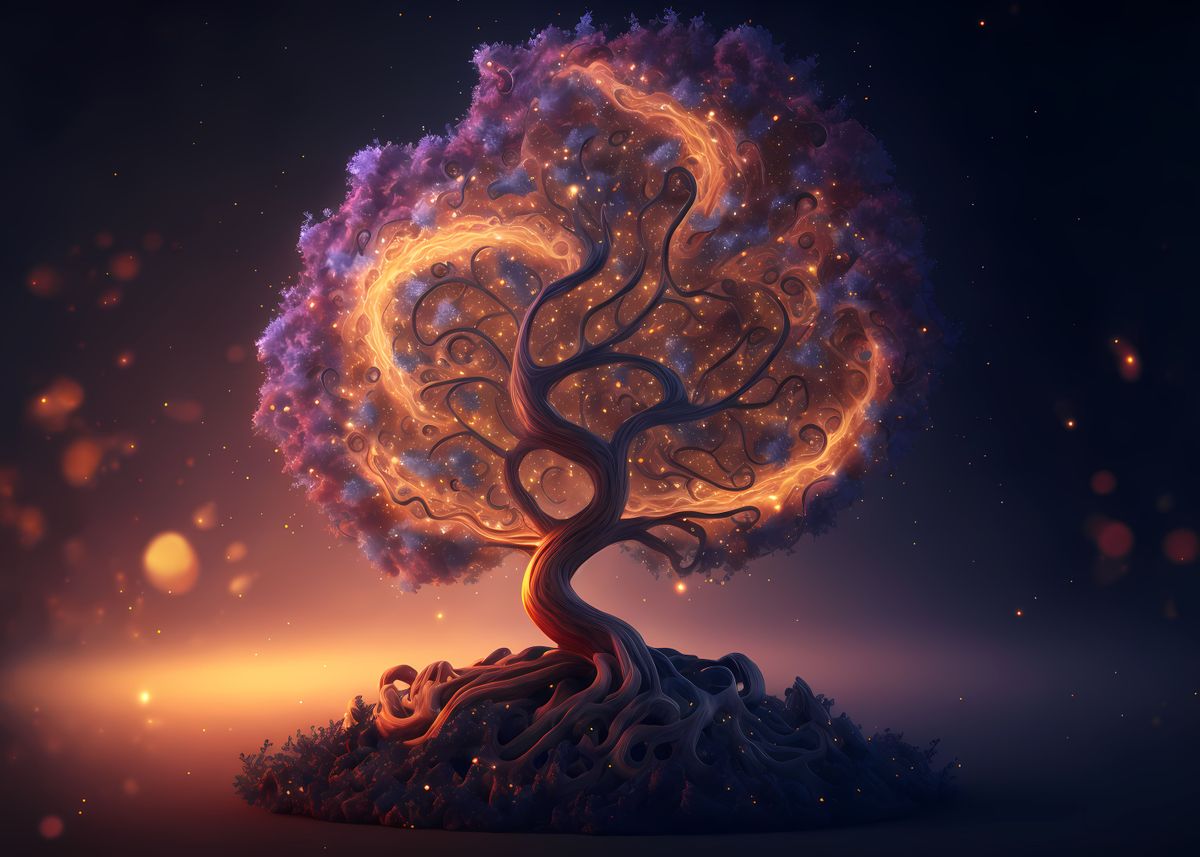 'Magical glowing tree' Poster, picture, metal print, paint by Jiri ...