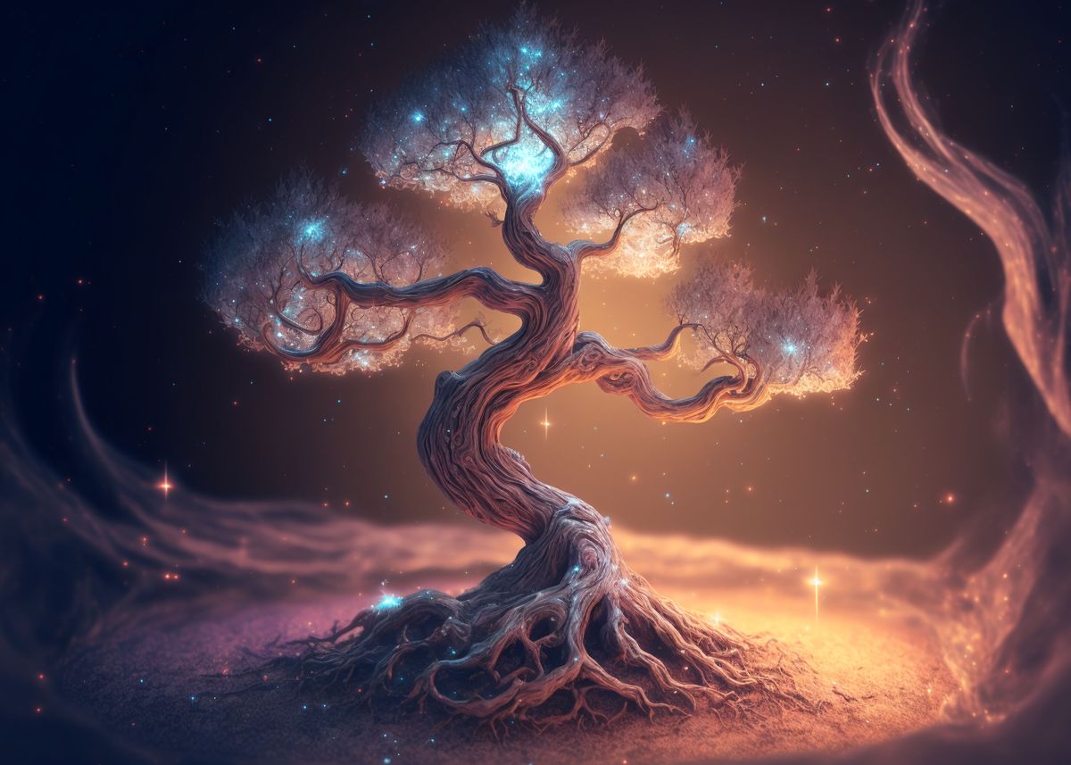 'Magical glowing tree' Poster, picture, metal print, paint by Jiri ...