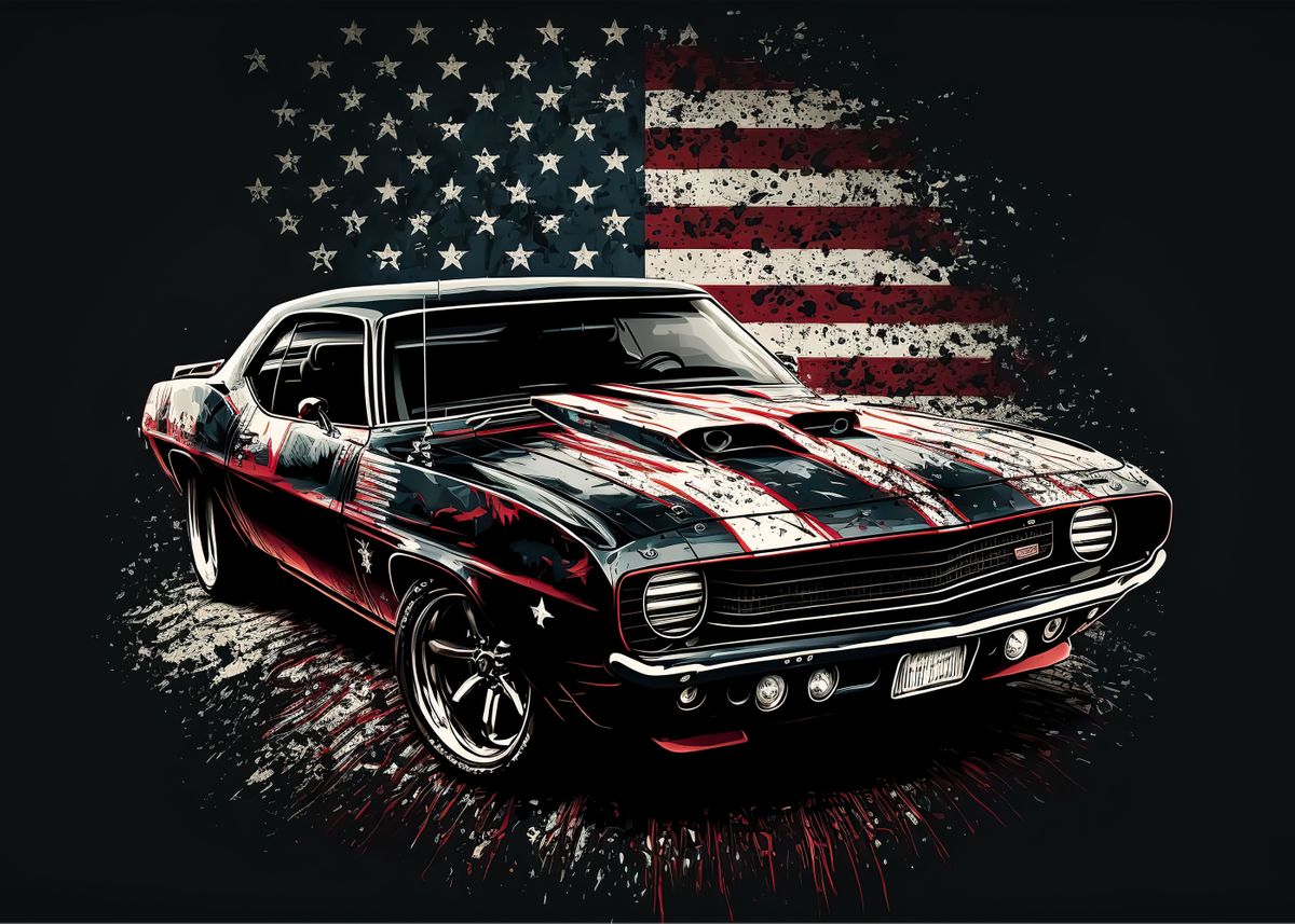 'american muscle car' Poster, picture, metal print, paint by Daniaal ...
