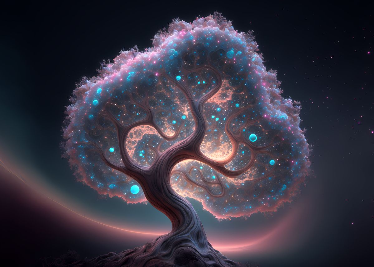 'Magical glowing tree' Poster, picture, metal print, paint by Jiri ...