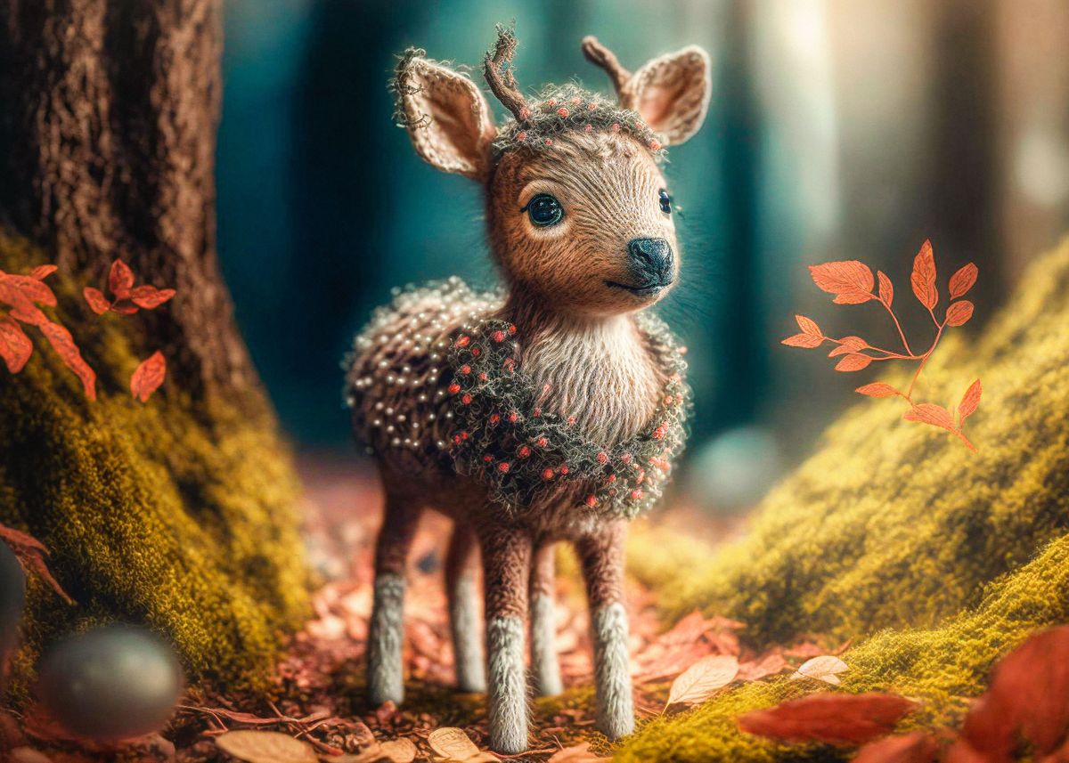 'Mini deer Davina' Poster, picture, metal print, paint by Alan Frijns ...
