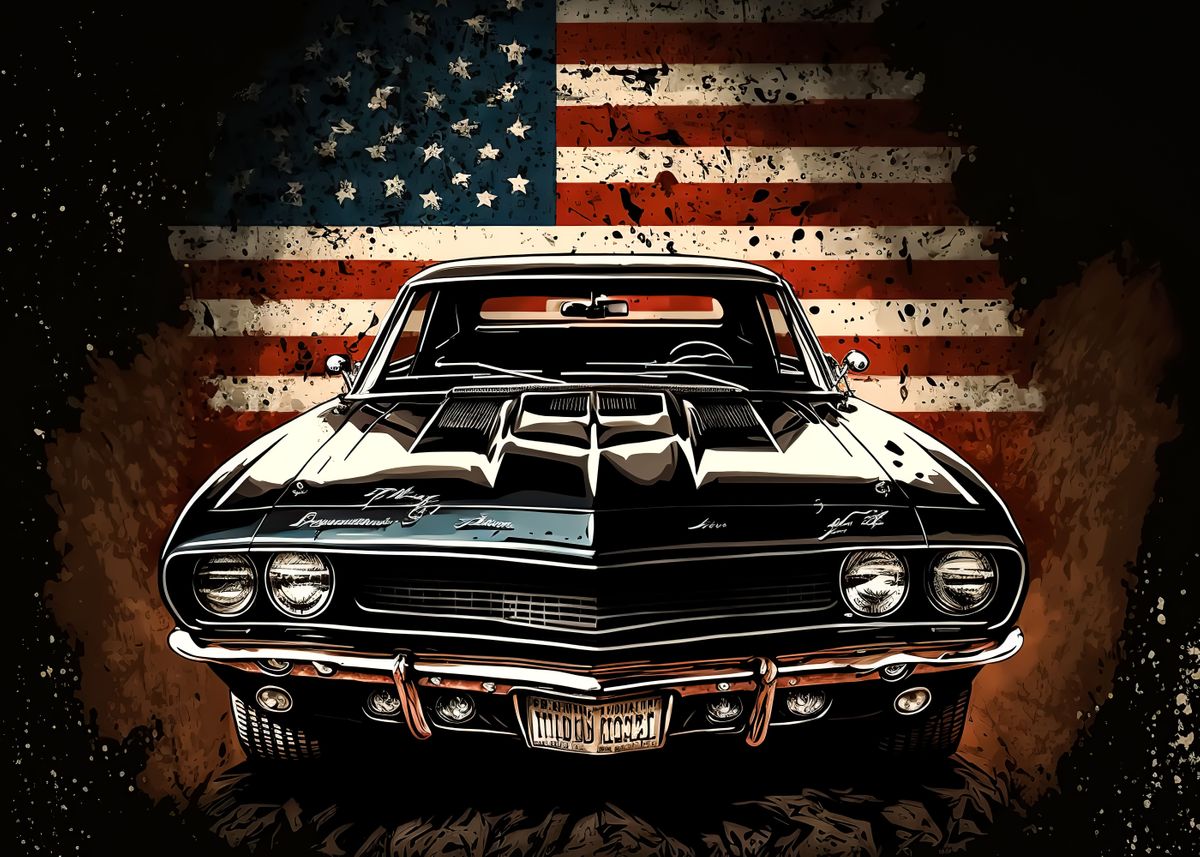'american muscle car' Poster, picture, metal print, paint by Daniaal ...