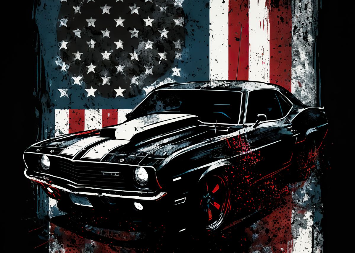 'american muscle car' Poster, picture, metal print, paint by Daniaal ...