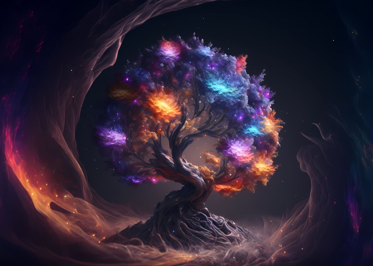 'Magical glowing tree' Poster, picture, metal print, paint by Jiri ...