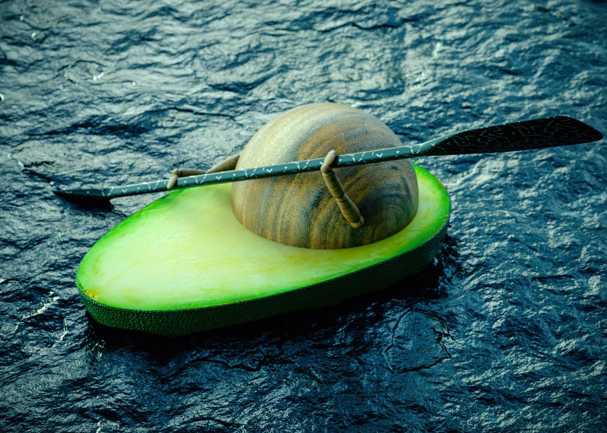 'Avocado on water' Poster by Ika Abuladze | Displate