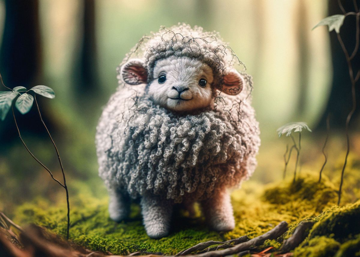 'Tiny lamb Laura' Poster, picture, metal print, paint by Alan Frijns ...