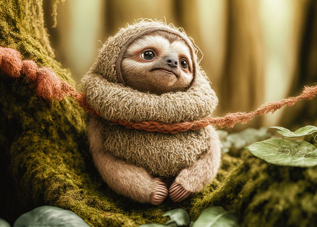 'Lazy sloth Simon' Poster by Alan Frijns | Displate