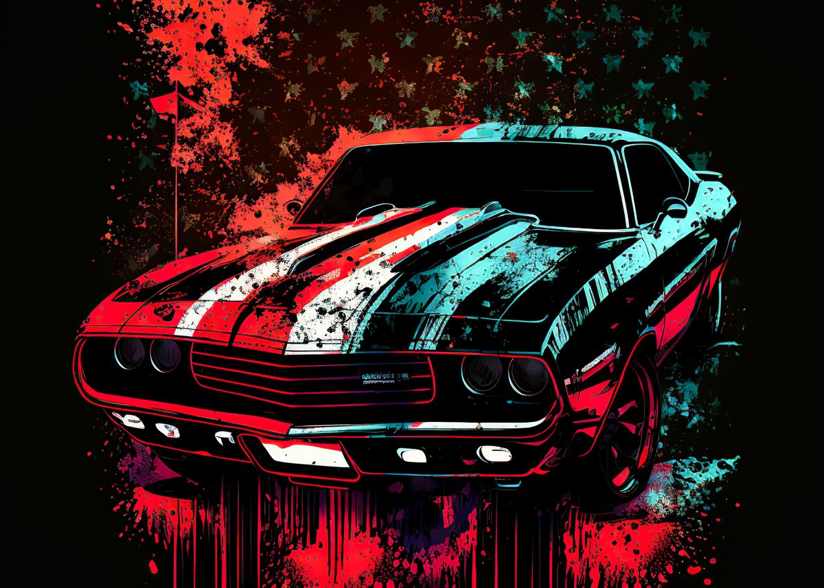 'american muscle car' Poster, picture, metal print, paint by Daniaal ...