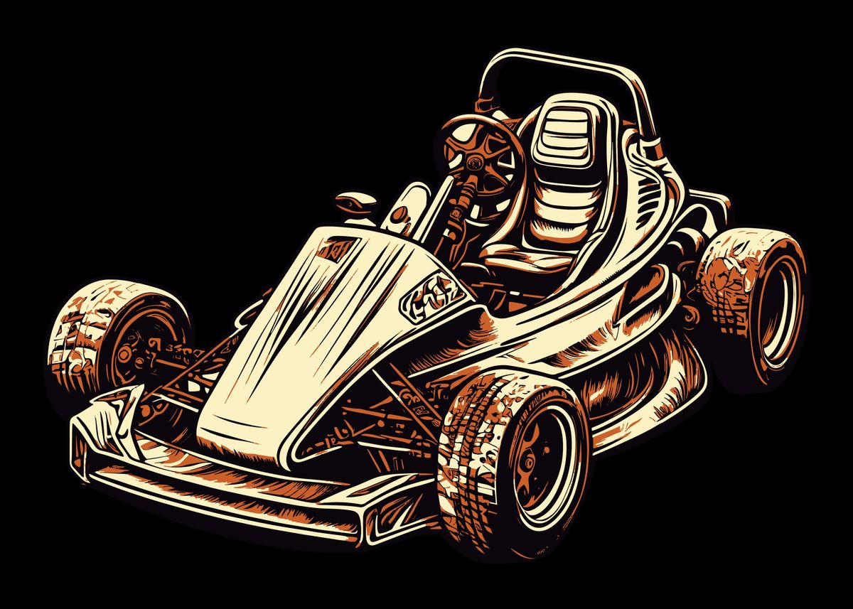 'Go Kart Karting' Poster, picture, metal print, paint by CrazySquirrel ...