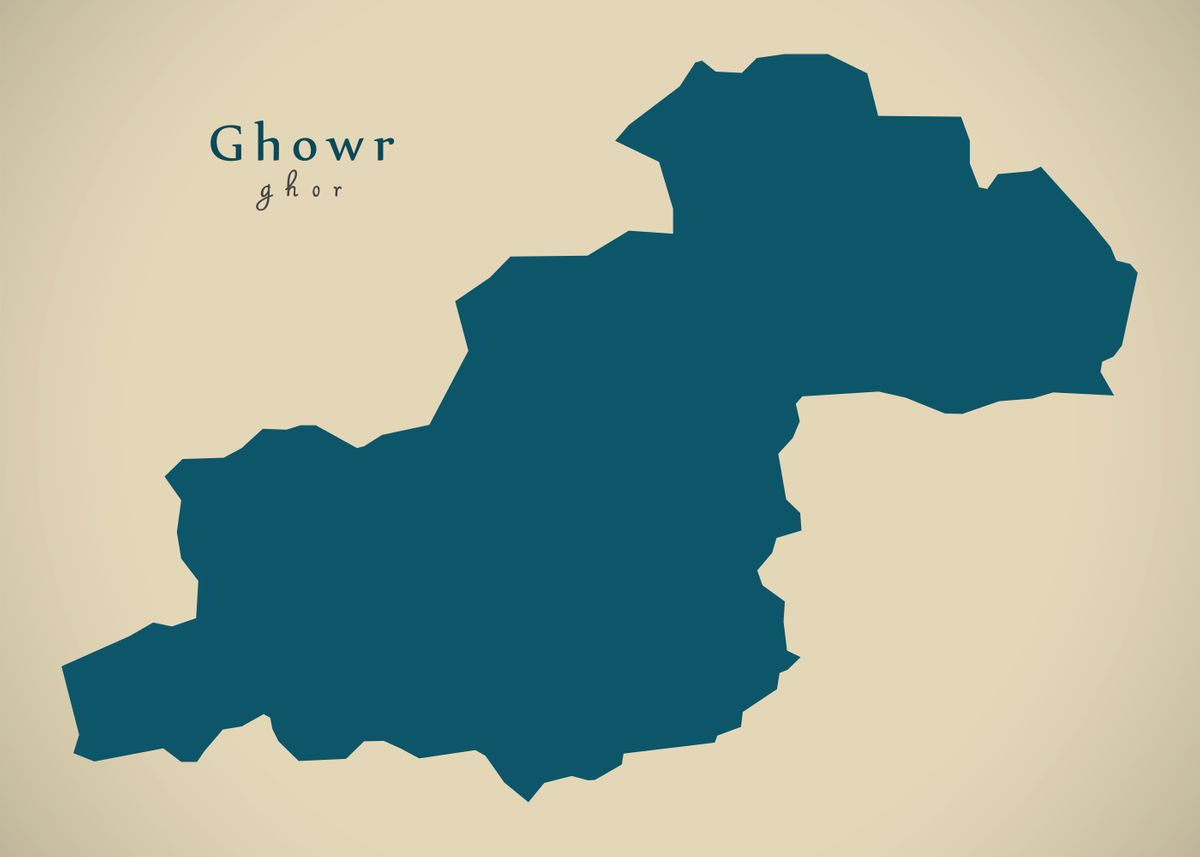 'Ghowr province map' Poster, picture, metal print, paint by Ingo ...