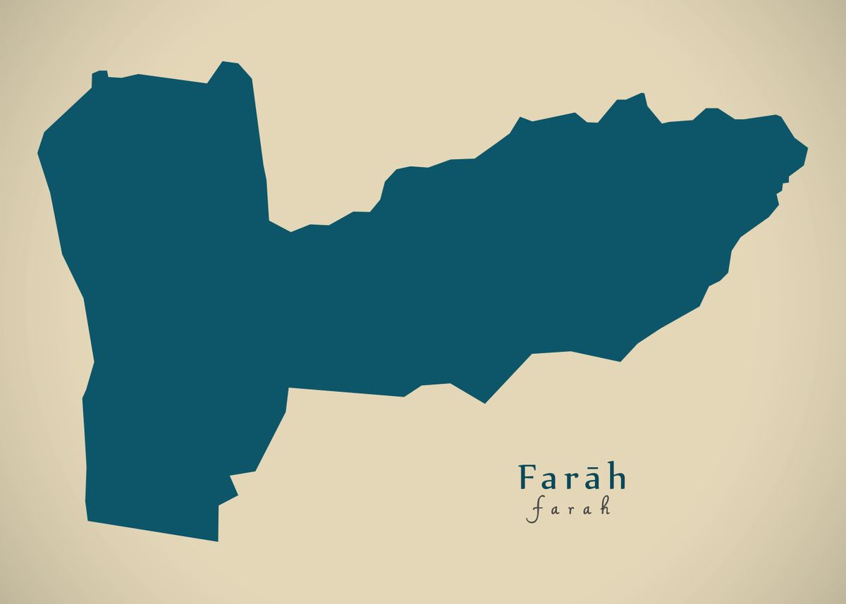 'Farah province map' Poster, picture, metal print, paint by Ingo ...