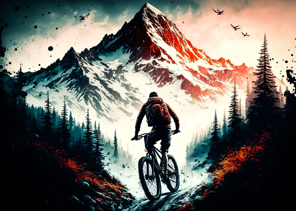 'mountain bike' Poster, picture, metal print, paint by Daniaal Odonnell ...