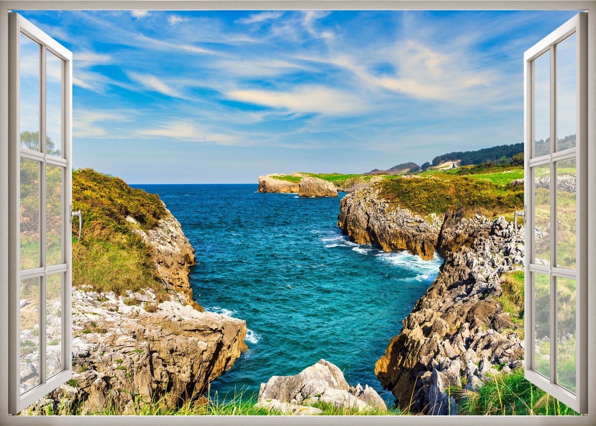 'Window view sea ocean' Poster, picture, metal print, paint by Vicen ...